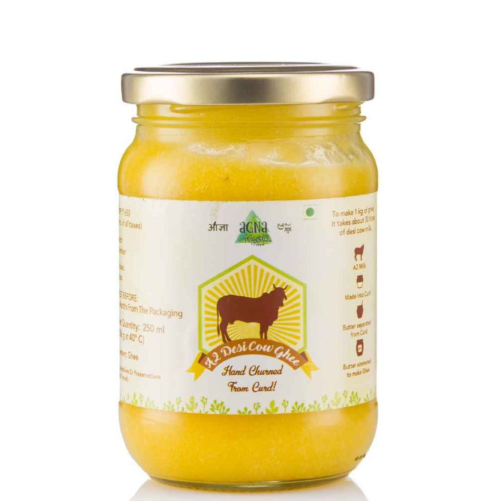 Agna A2 Desi Gir Cow Ghee - Hand Churned from Curd using Bilona Method ...